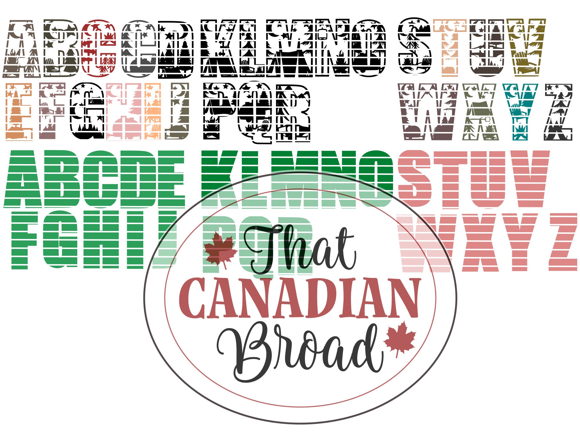 Alphabet A-Z Camping Theme SVG File Laser Vinyl Paper - Etsy