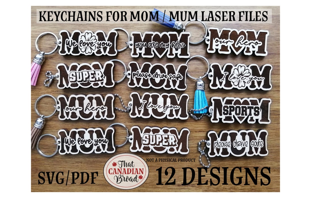 Keychains for Mom/mum, 12 Designs. Laser File, SVG and PDF Formats - Etsy