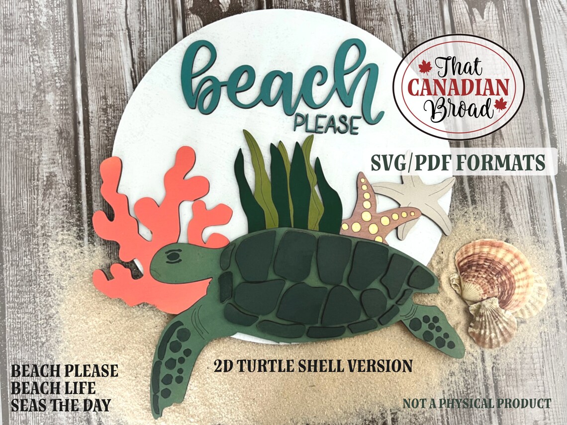 Sea Turtle Laser Cut Sign Set 3 Versions Laser Files - Etsy