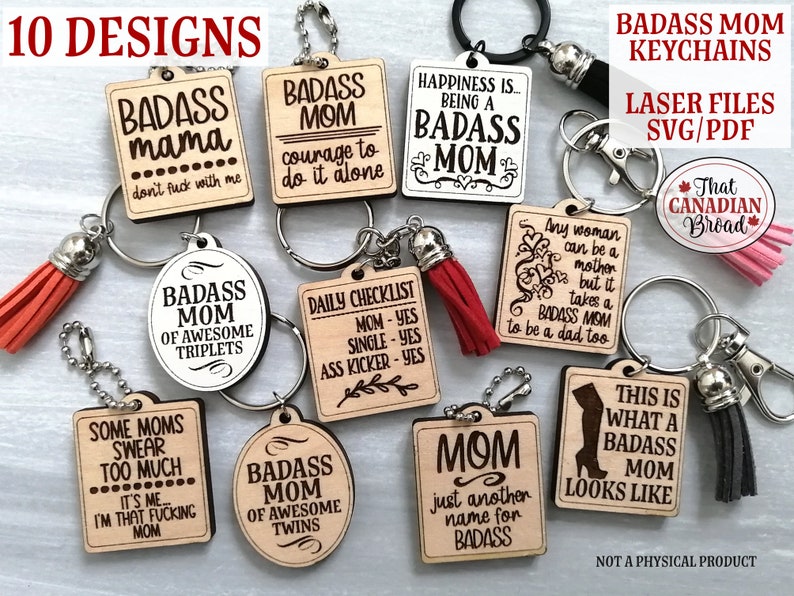 Badass MOM Keychains Inappropriate Keychains 10 Designs - Etsy