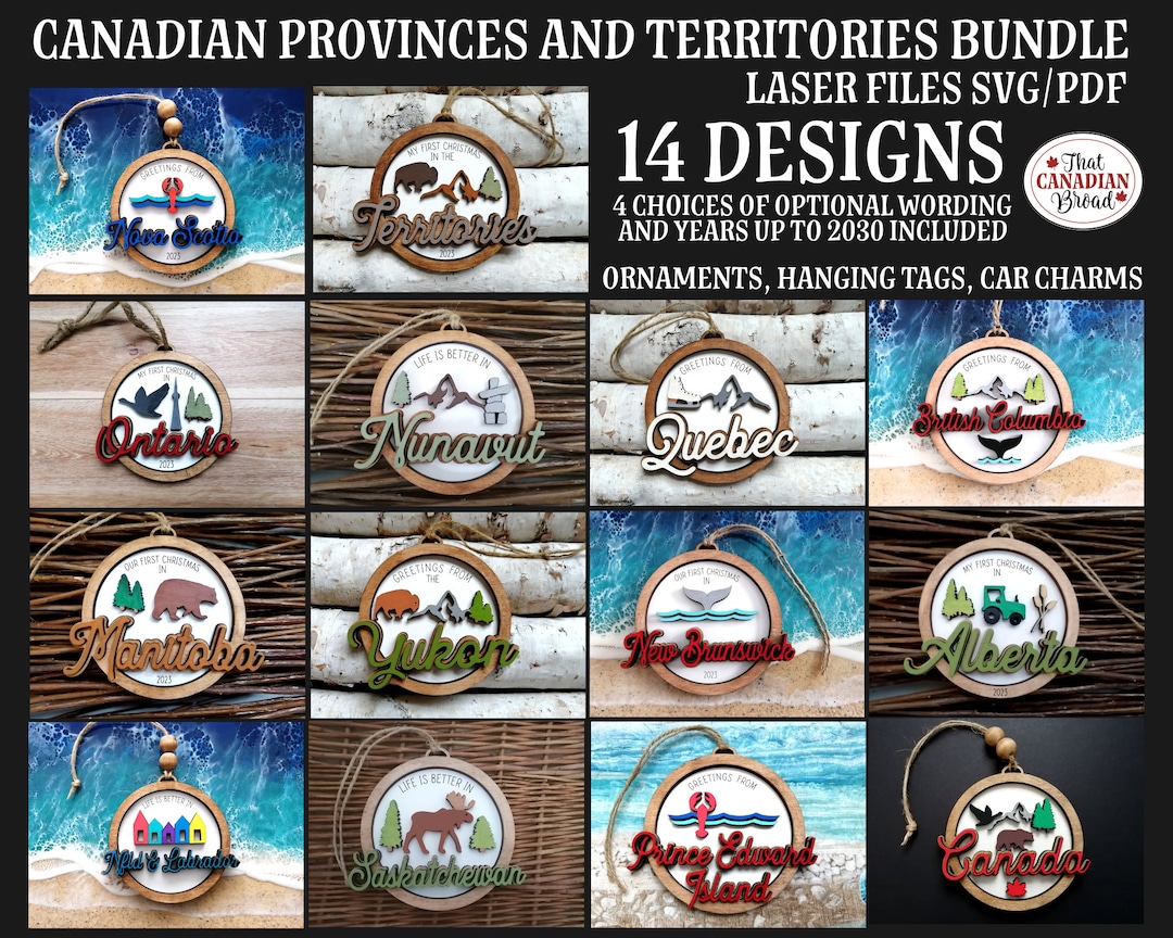 CANADIAN Themed Bundle, FOURTEEN DESIGNS, Ornaments, Car Charms, Gift ...