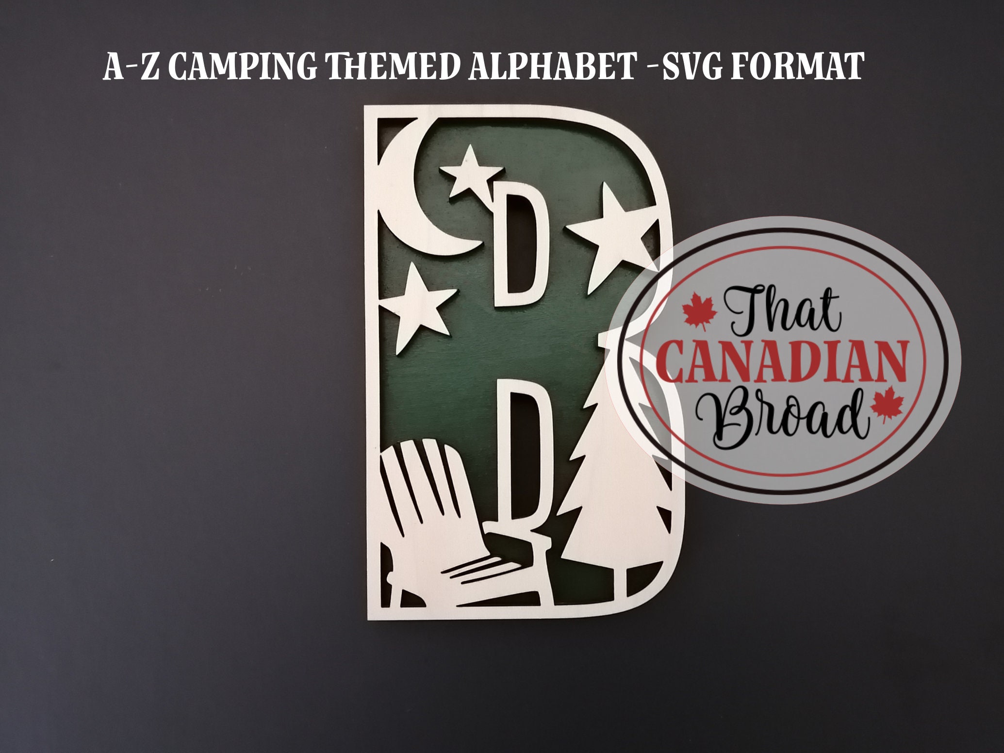 Alphabet A-Z Camping Theme SVG File Laser Vinyl Paper - Etsy