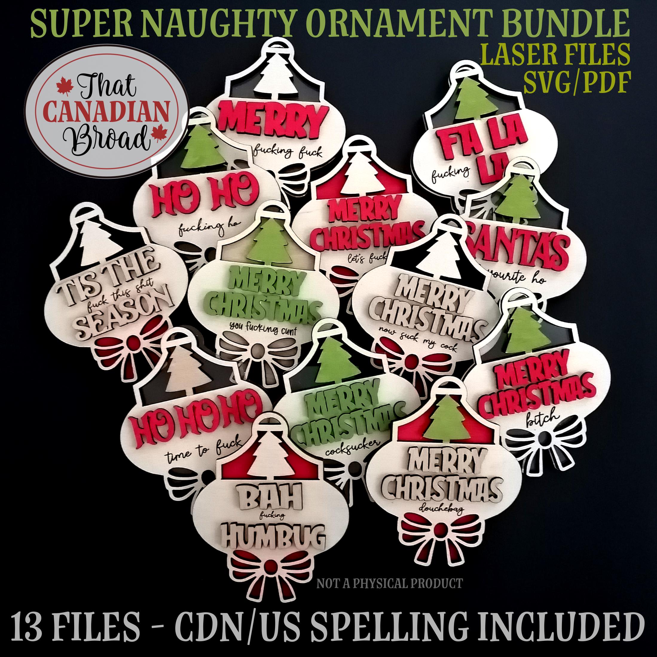Super Naughty Ornaments, New for 2025, 13 Fun Easy to Cut, Paint and ...
