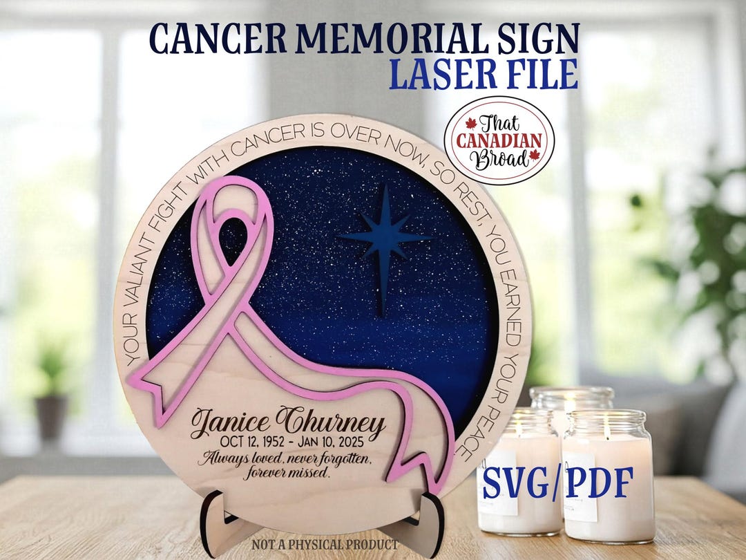 Memorial Signs, Cancer Memorial Sign, Cancer Ribbon Sign, Bereavement ...