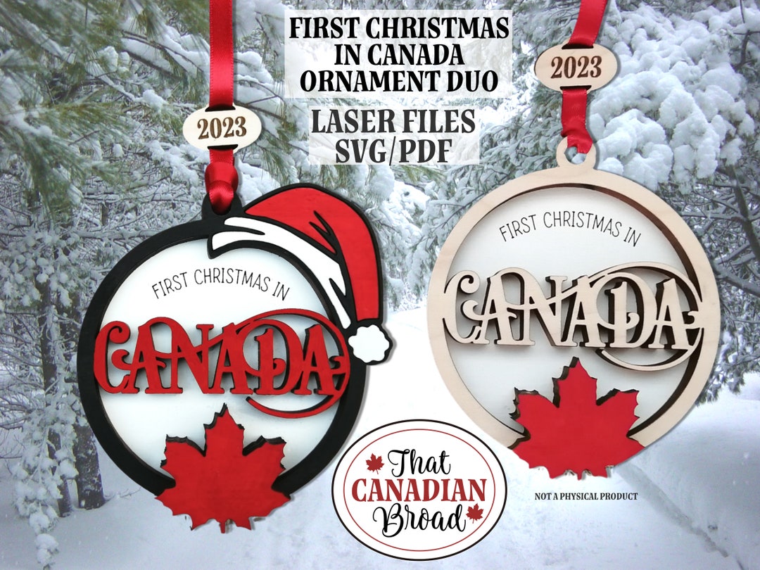 First Christmas in Canada Ornament, Gift Tag, Canadian Ornament ...