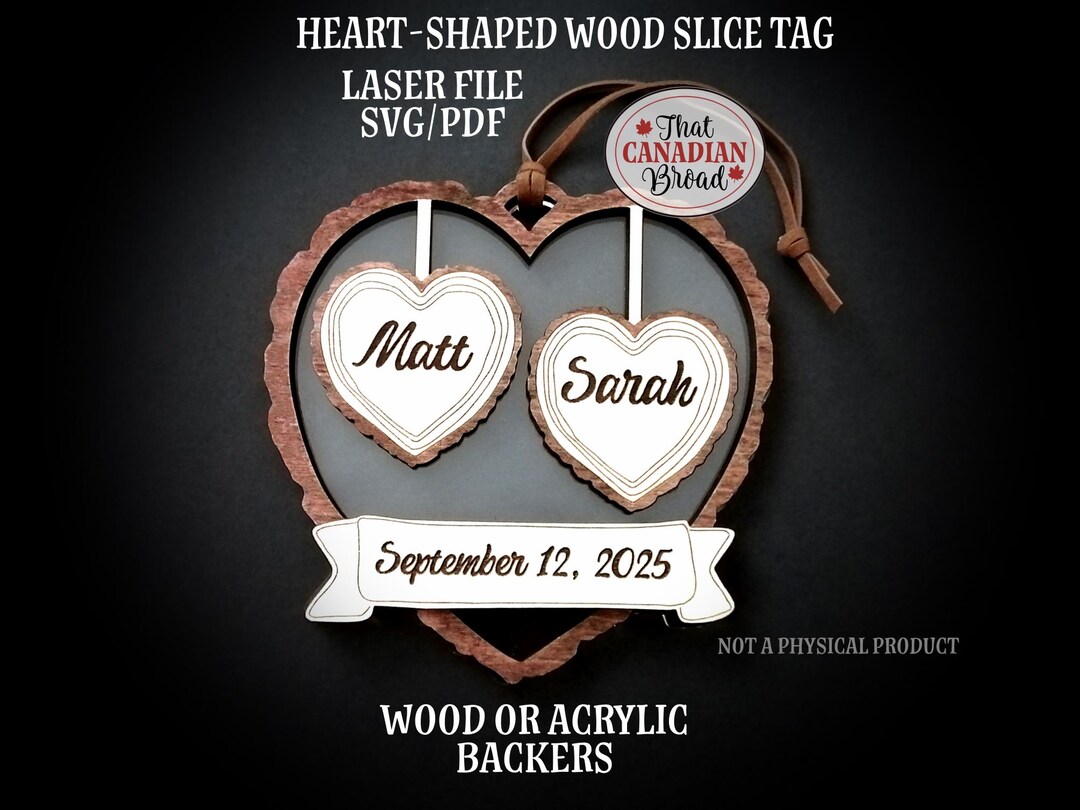 Heart Shaped Wood Slice Styled Gift Tag or Hanging Tag, Customizable ...