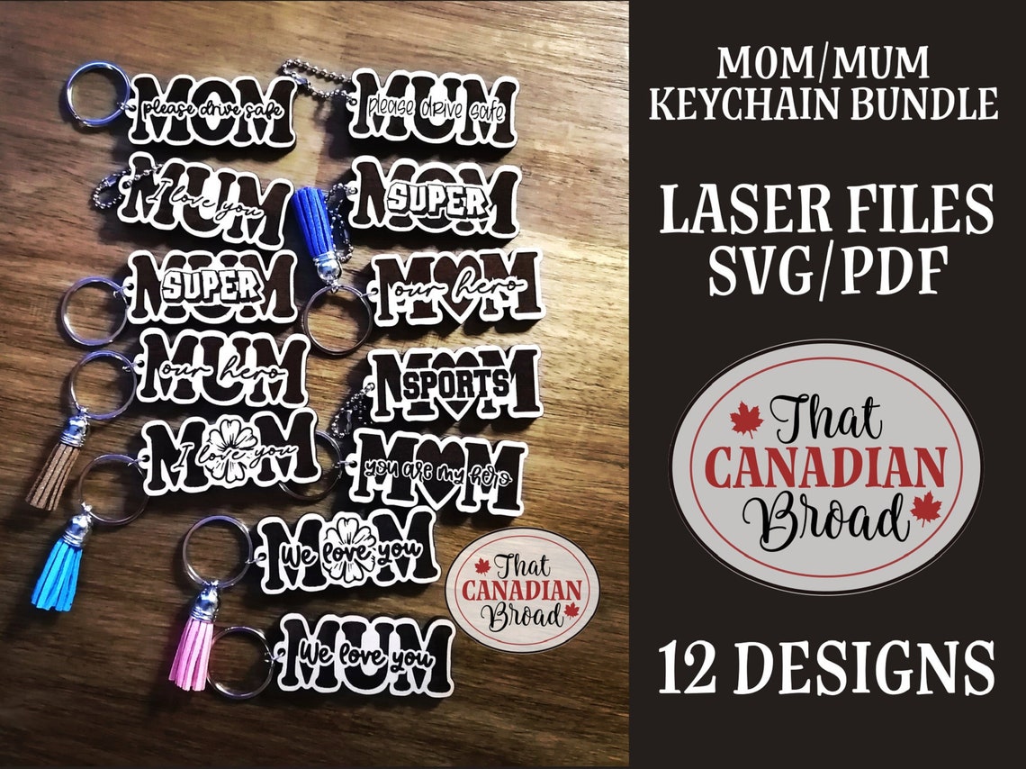 Keychains for Mom/mum, 12 Designs. Laser File, SVG and PDF Formats - Etsy