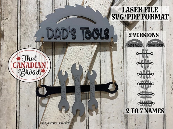 Dad's Tools Sign Daddy's Helper Sign Laser File SVG | Etsy