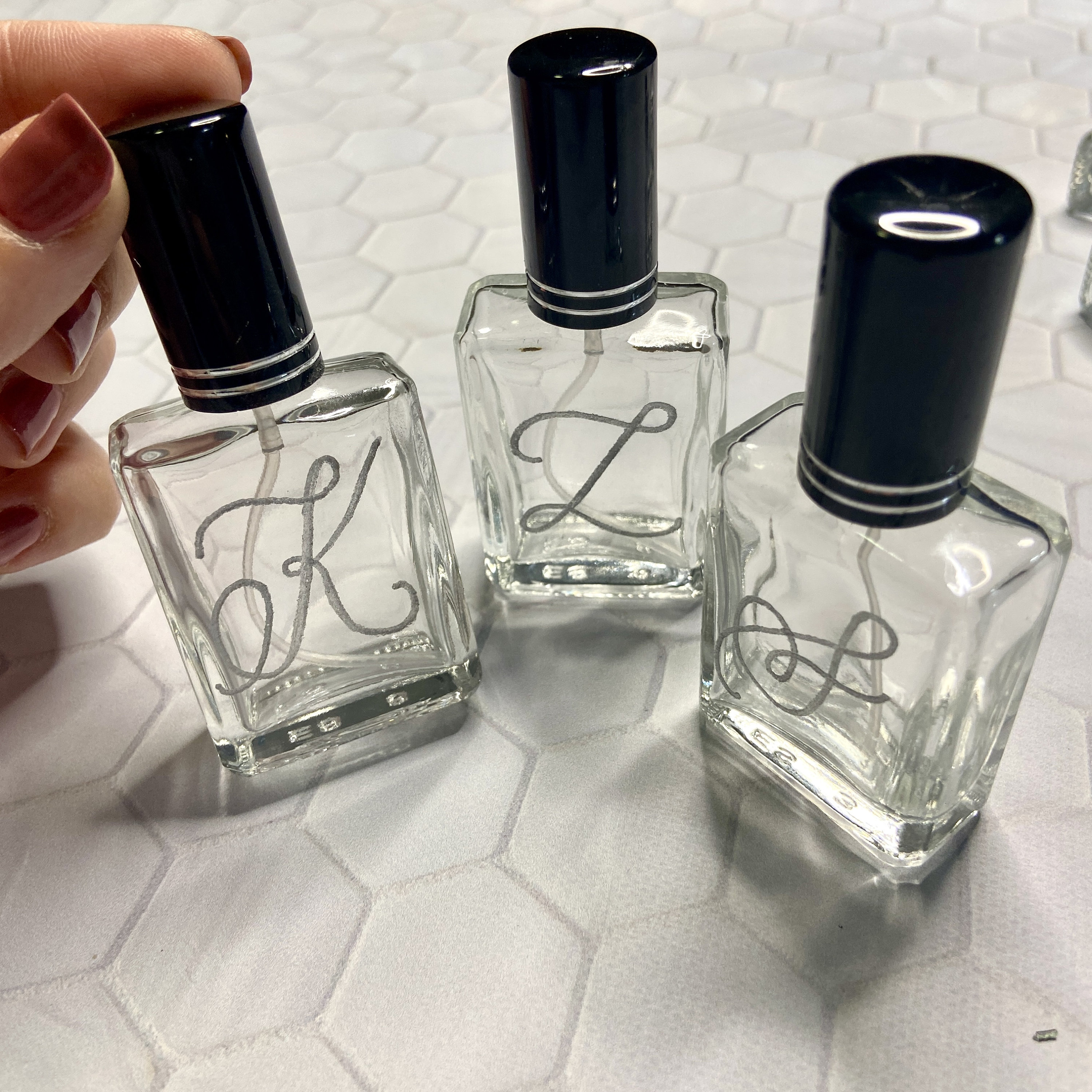 Engraved Perfume Bottle. Personalized Perfume Bottle With Initial. Hand ...