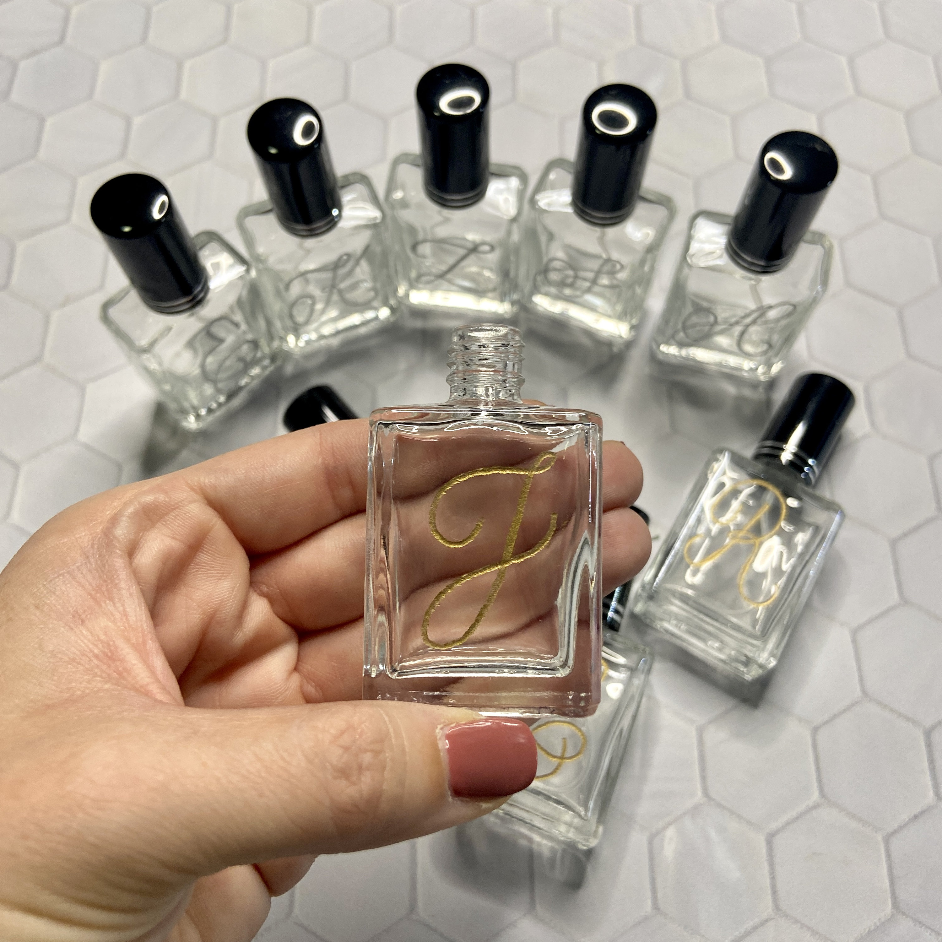 Engraved Perfume Bottle. Personalized Perfume Bottle With Initial. Hand ...