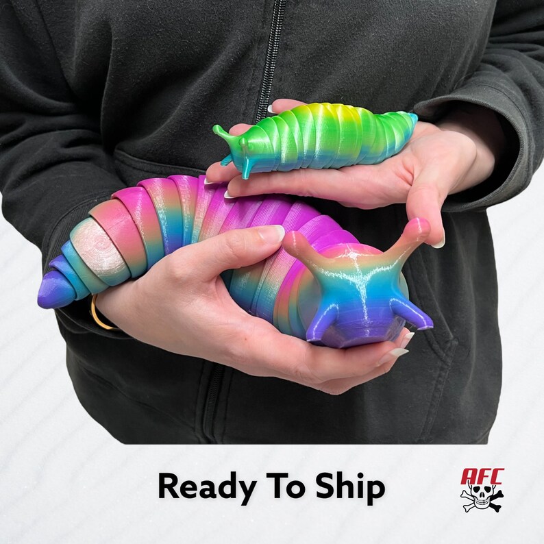 3D Printed Slug Slug Fidget Rainbow Slug 3D Printed Toys | Etsy