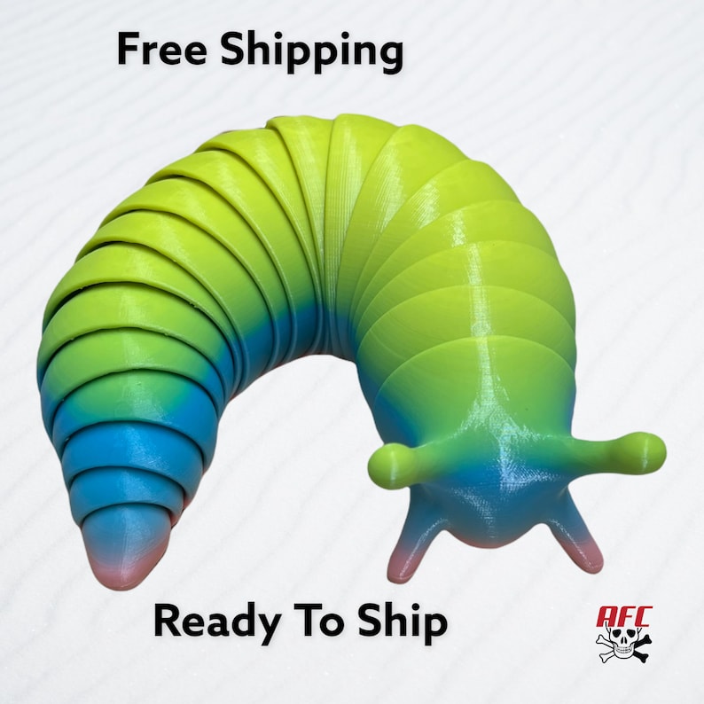 3D Printed Slug, Slug Fidget, Rainbow Slug, 3D Printed Toys ...