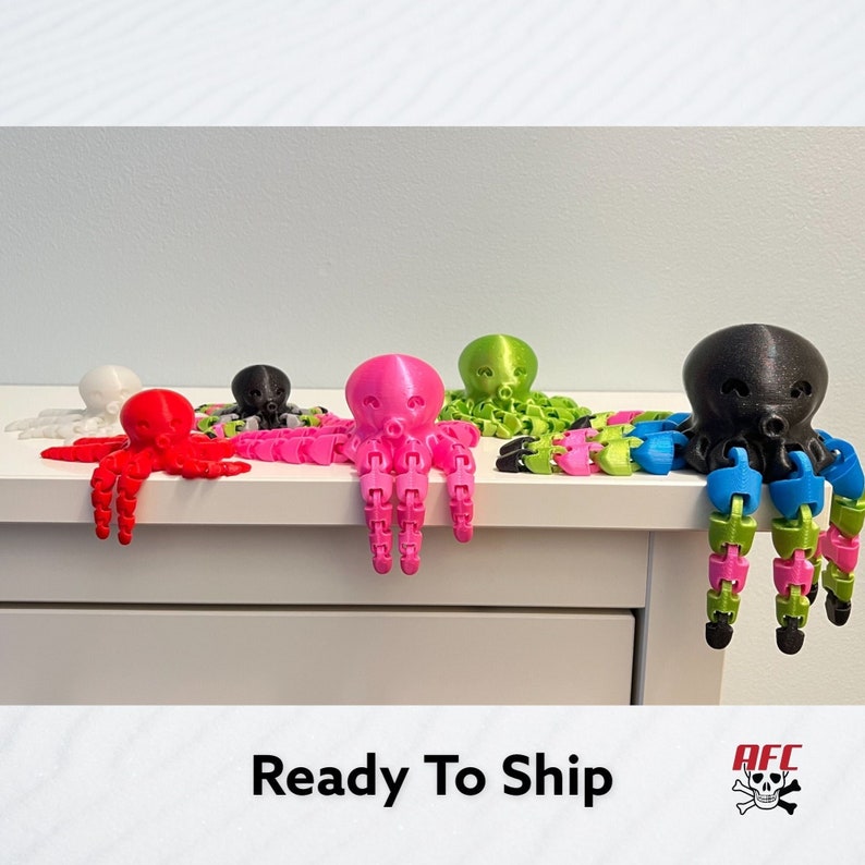 3D Printed Octopus, Articulated Octopus, Fidget Octopus, Octopus Toy ...