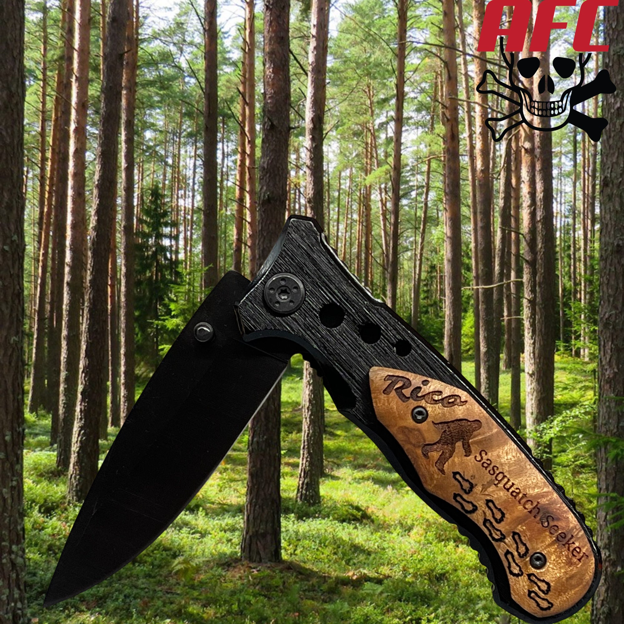 Sasquatch Knife Sasquatch Seeker Bigfoot Wooden Engraved - Etsy
