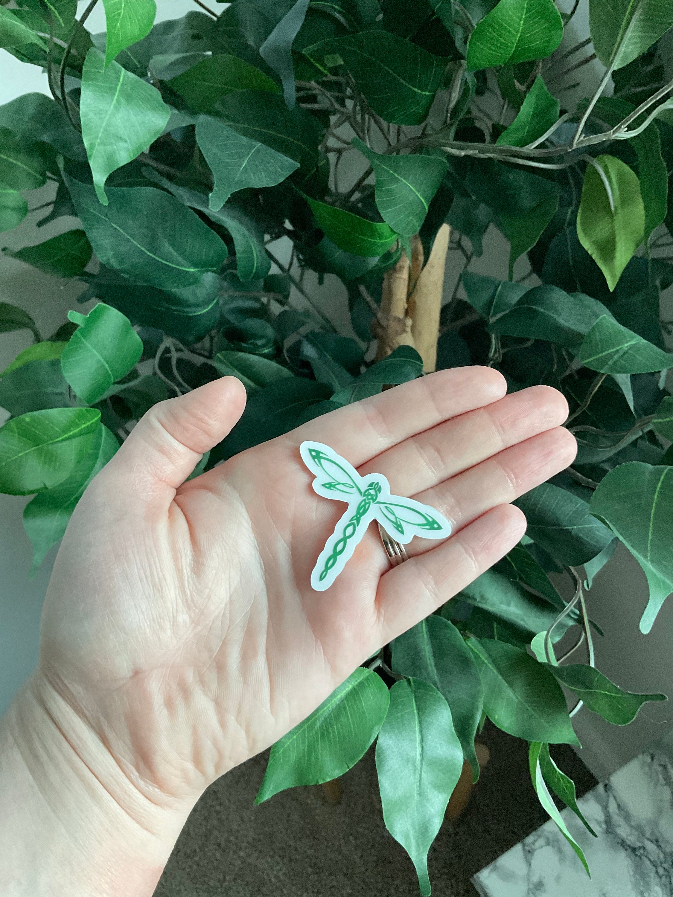 Green Dragonfly Sticker Decal Water Bottle Sticker Car - Etsy