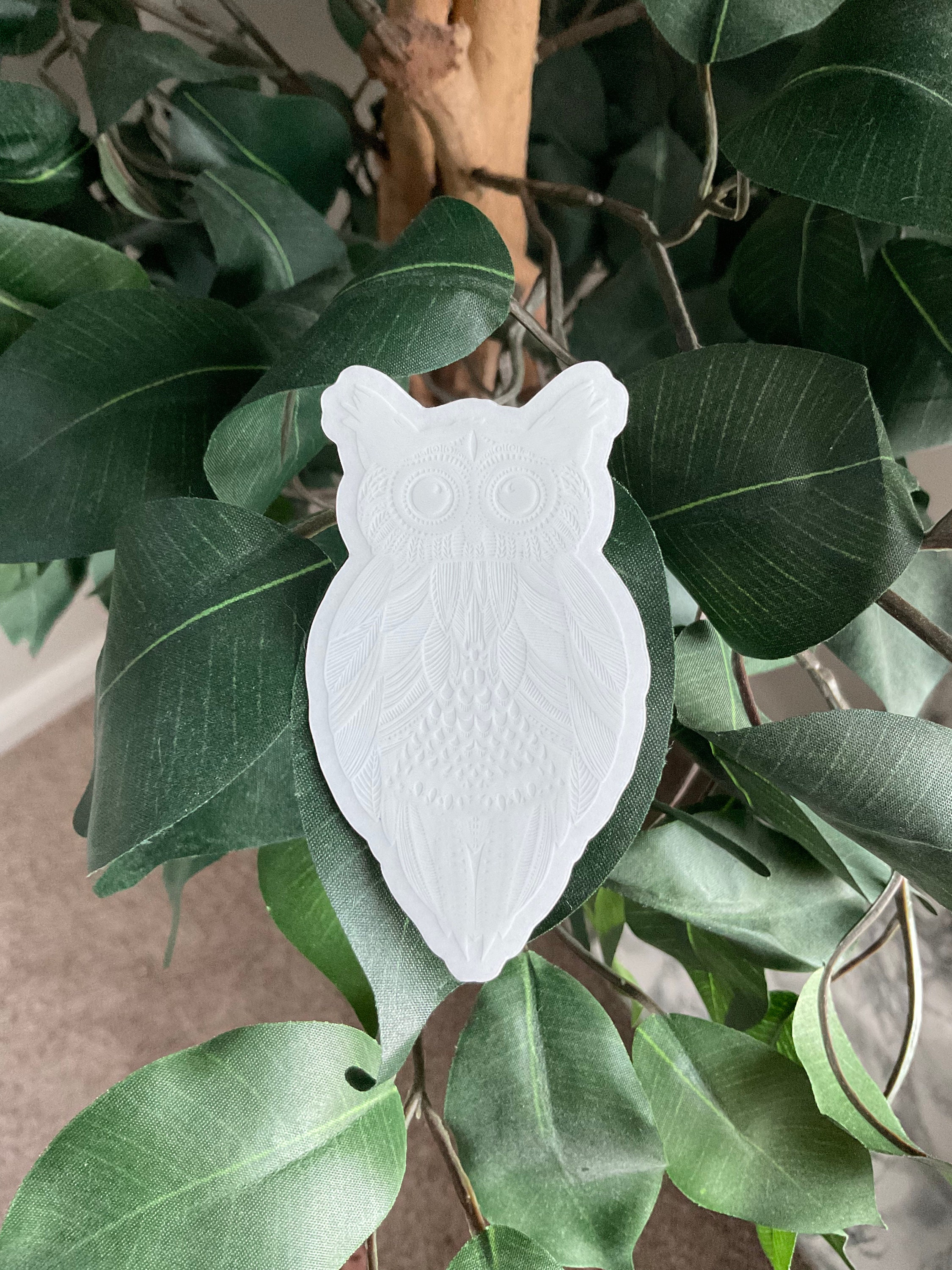 Mandala Inspired Owl for Water Bottles | Journaling Stickers | White ...