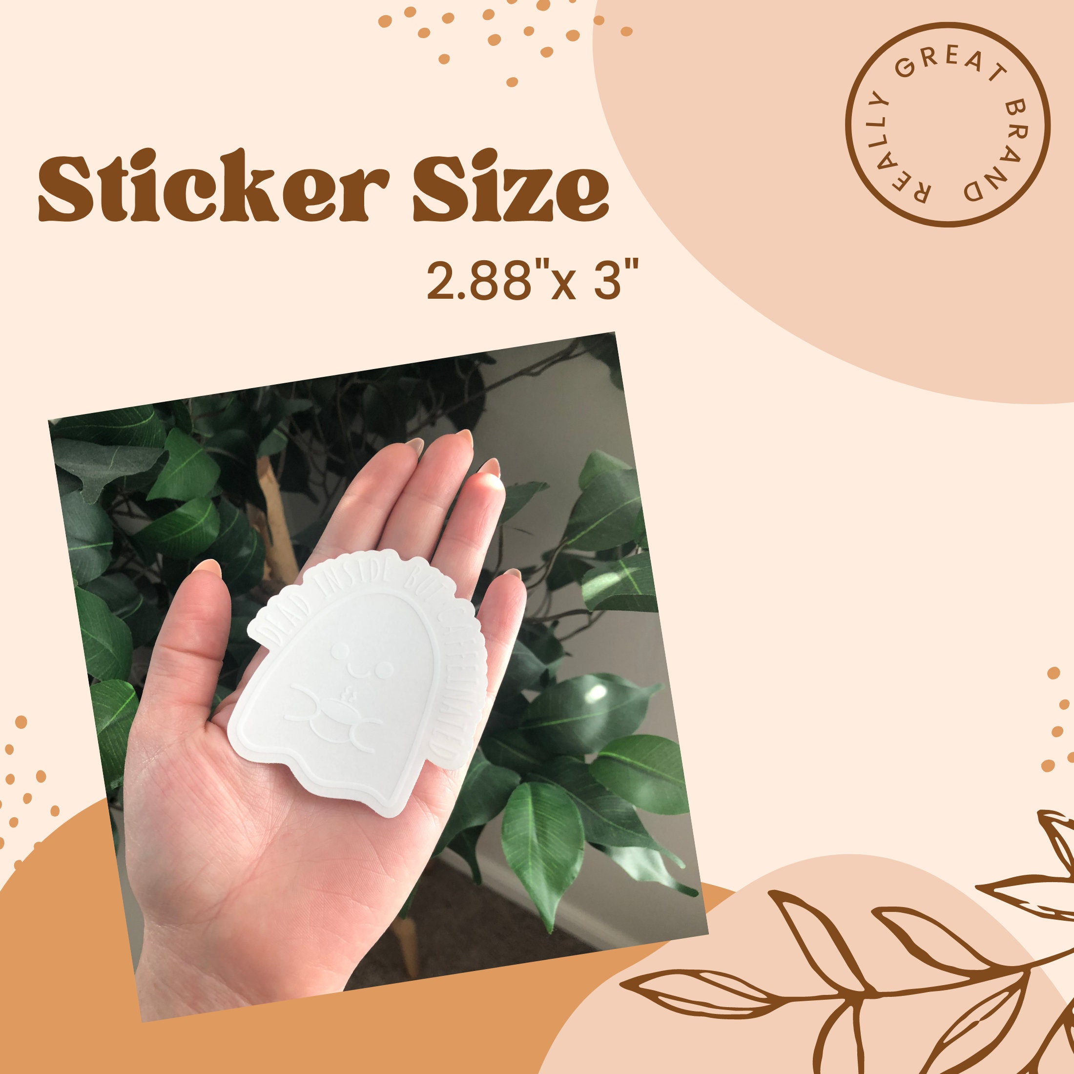 Dead Inside but Caffeinated Sticker| Ghost Sticker| Halloween ...