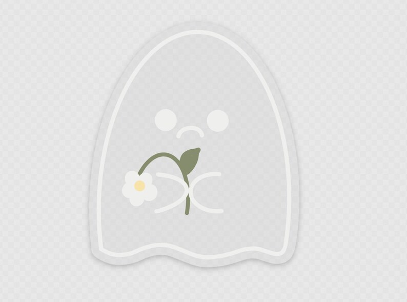 Oopsie Daisy Ghost Vinyl Clear Sticker | Ghost Sticker| Cute Ghost ...