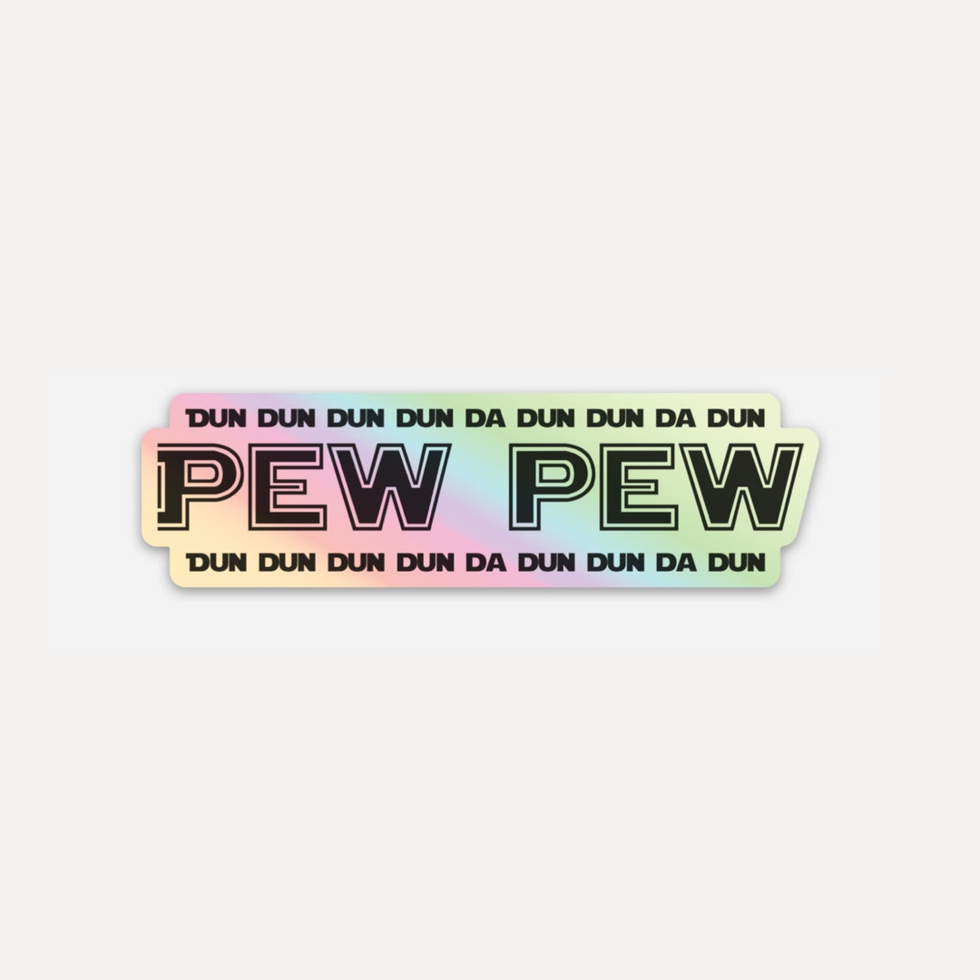 Pew Pew Star Wars Inspired Holographic Sticker Decal for Water Bottles ...