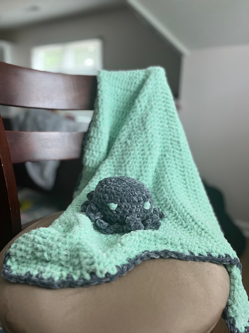 Crochet Baby Blanket With Matching Octopus PLUSHIE - Etsy