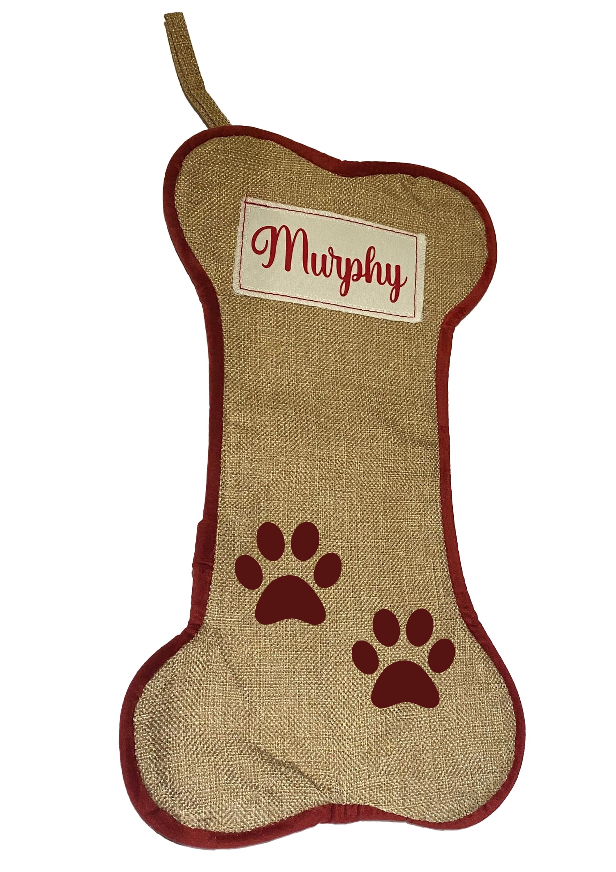 Bone Shaped Dog Stocking Red Velvet Style With Hessian Trim - Etsy UK