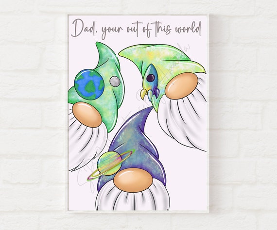 Space Gonk Print Gonk Trio Wall Art Gonk Picture Gnome | Etsy