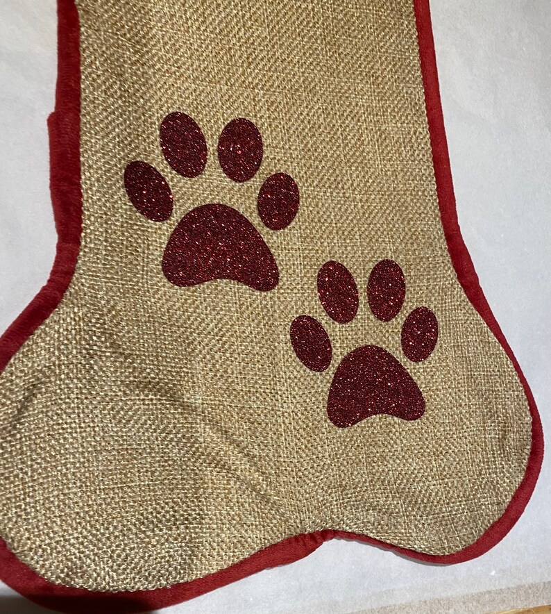 Bone Shaped Dog Stocking Red Velvet Style With Hessian Trim - Etsy UK