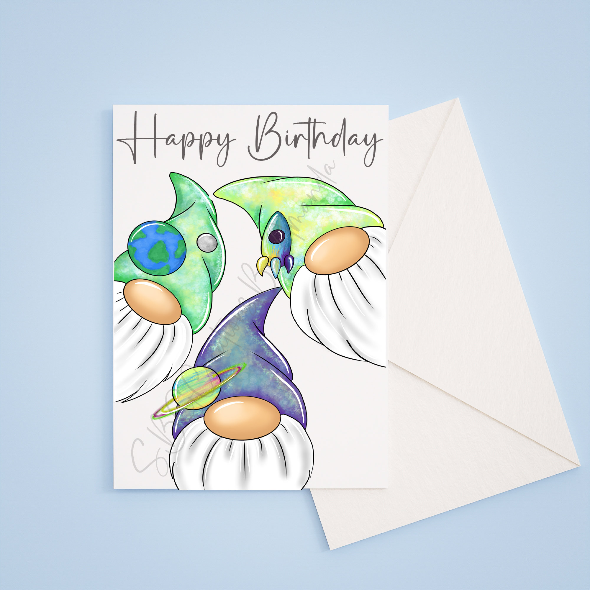 Space Gonk Birthday Card, Gonk Trio Wall Art, Gonk Picture, Gnome Print ...
