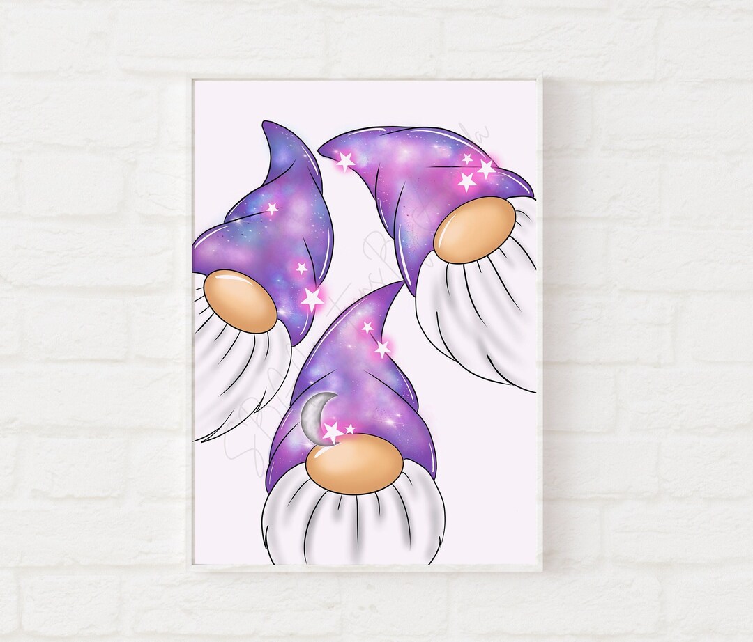 Wizard Gonk Print, Gonk Trio Wall Art, Gonk Picture, Gnome Print, A4 ...