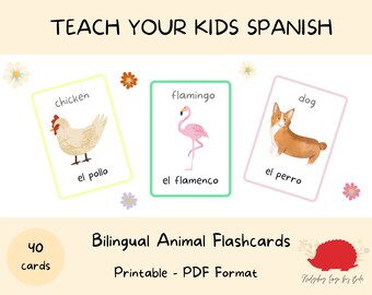 Bilingual Shapes Flashcards Learn Spanish for Kids | Etsy