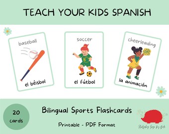 Bilingual Colours Flashcards - Learn Spanish for Kids - Etsy