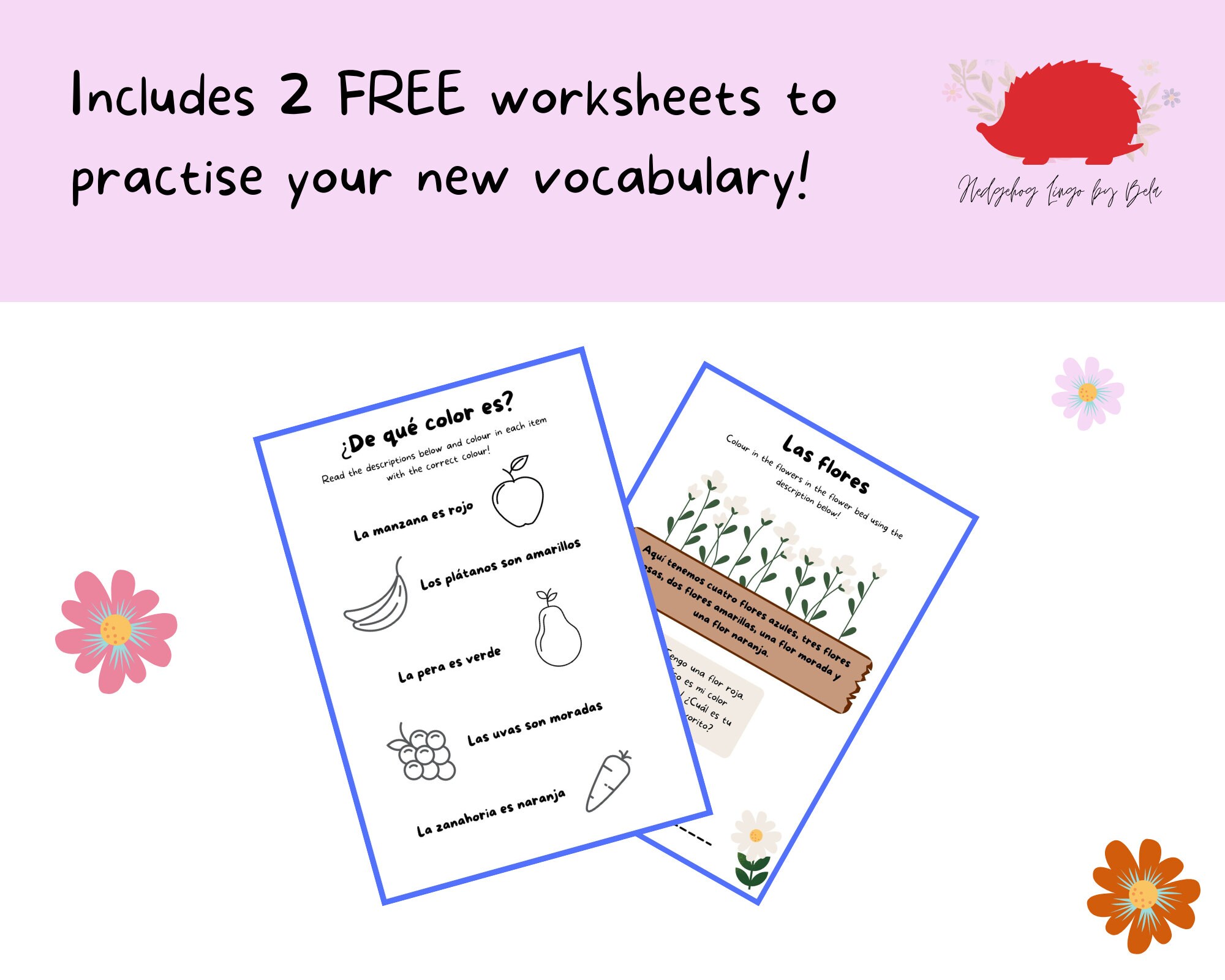 Bilingual Colours Flashcards - Learn Spanish for Kids - Etsy