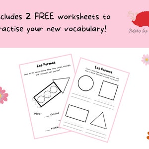 Bilingual Shapes Flashcards Learn Spanish for Kids Hedgehoglingo - Etsy