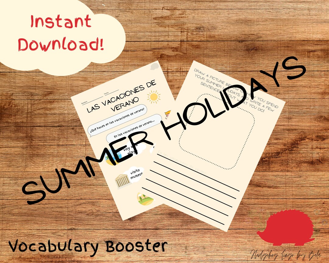 Summer Holidays Vocabulary Booster Learn Spanish for Kids - Etsy