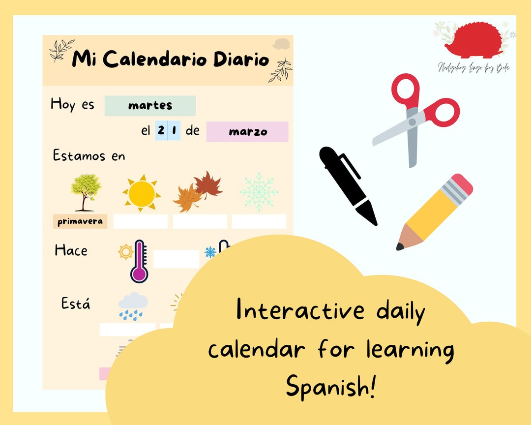 Mi Calendario Diario - Daily Interactive Calendar - Learn Spanish for ...