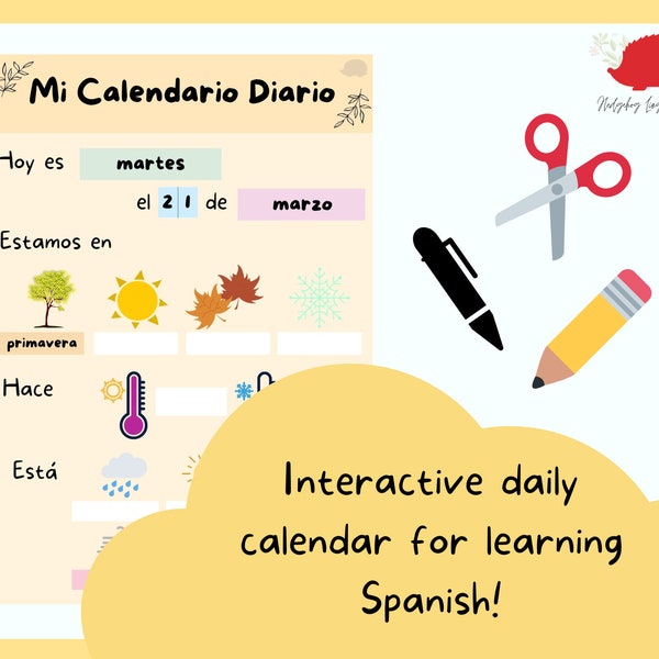 Spanish Classroom Calendar - Etsy