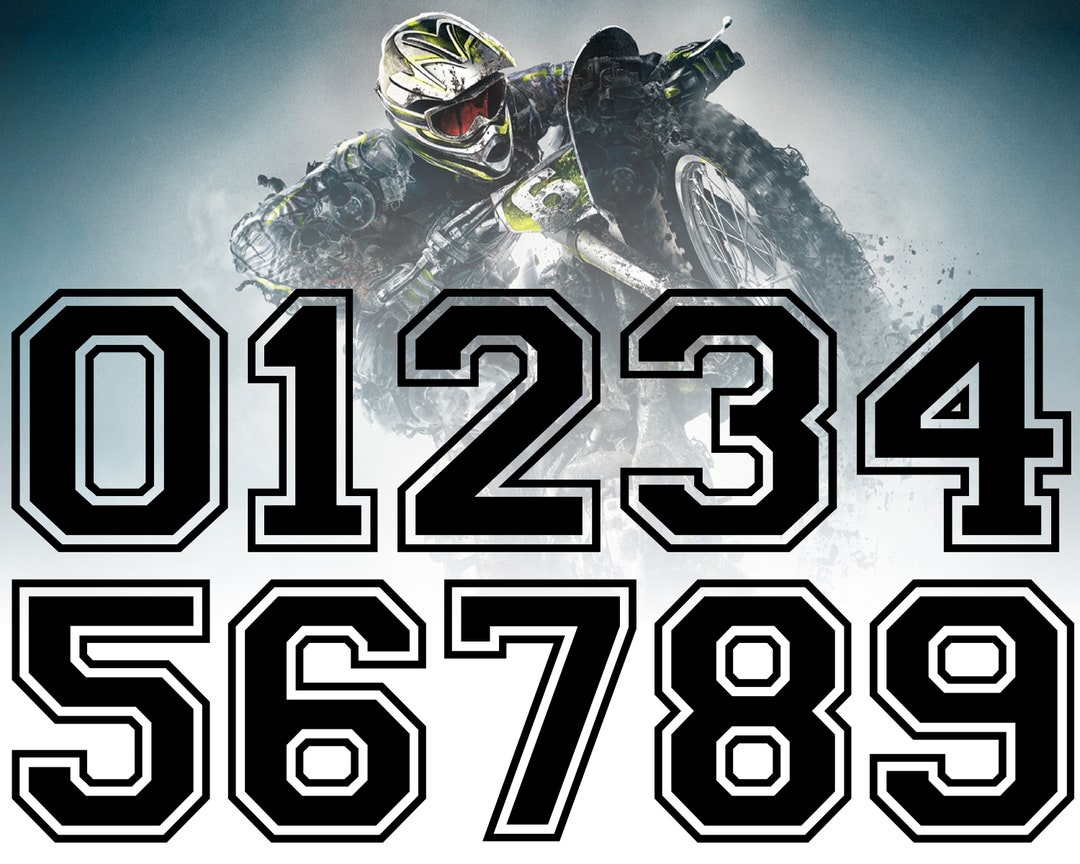 10 Race Number Decals, Custom Race Numbers, Rally, Motocross, Go Kart ...