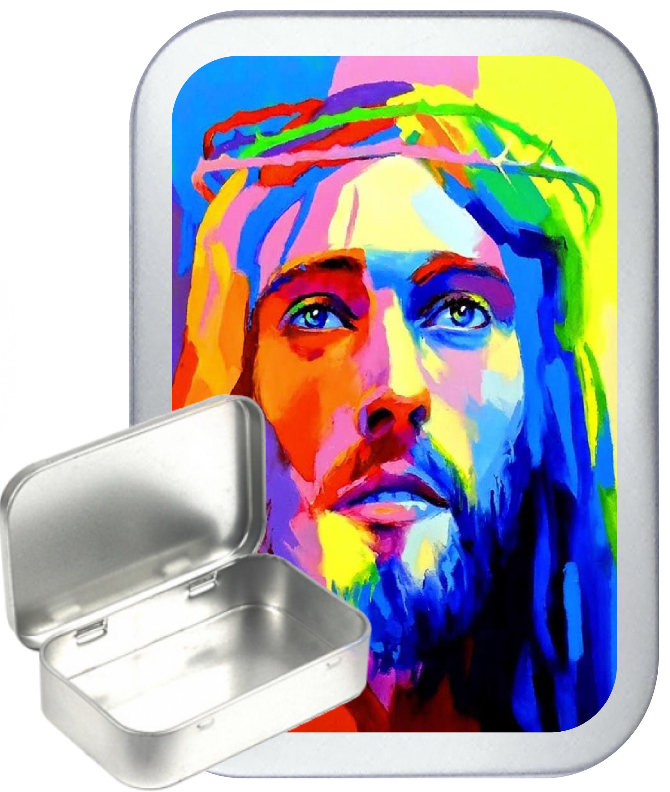 Jesus Pop Art 50ml Silver Hinged Tobacco Tin Gift Box Pill - Etsy