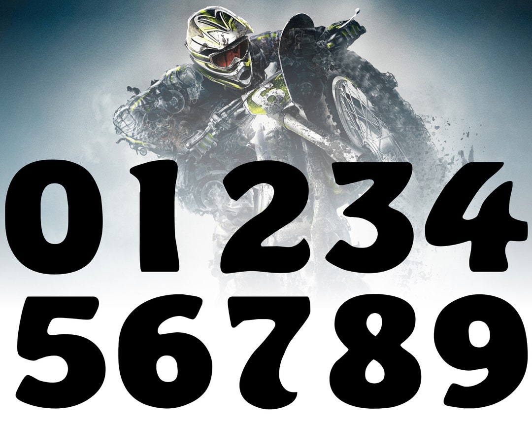 10 Race Number Decals, Custom Vinyl Race Numbers, Rally, Motocross, Go ...