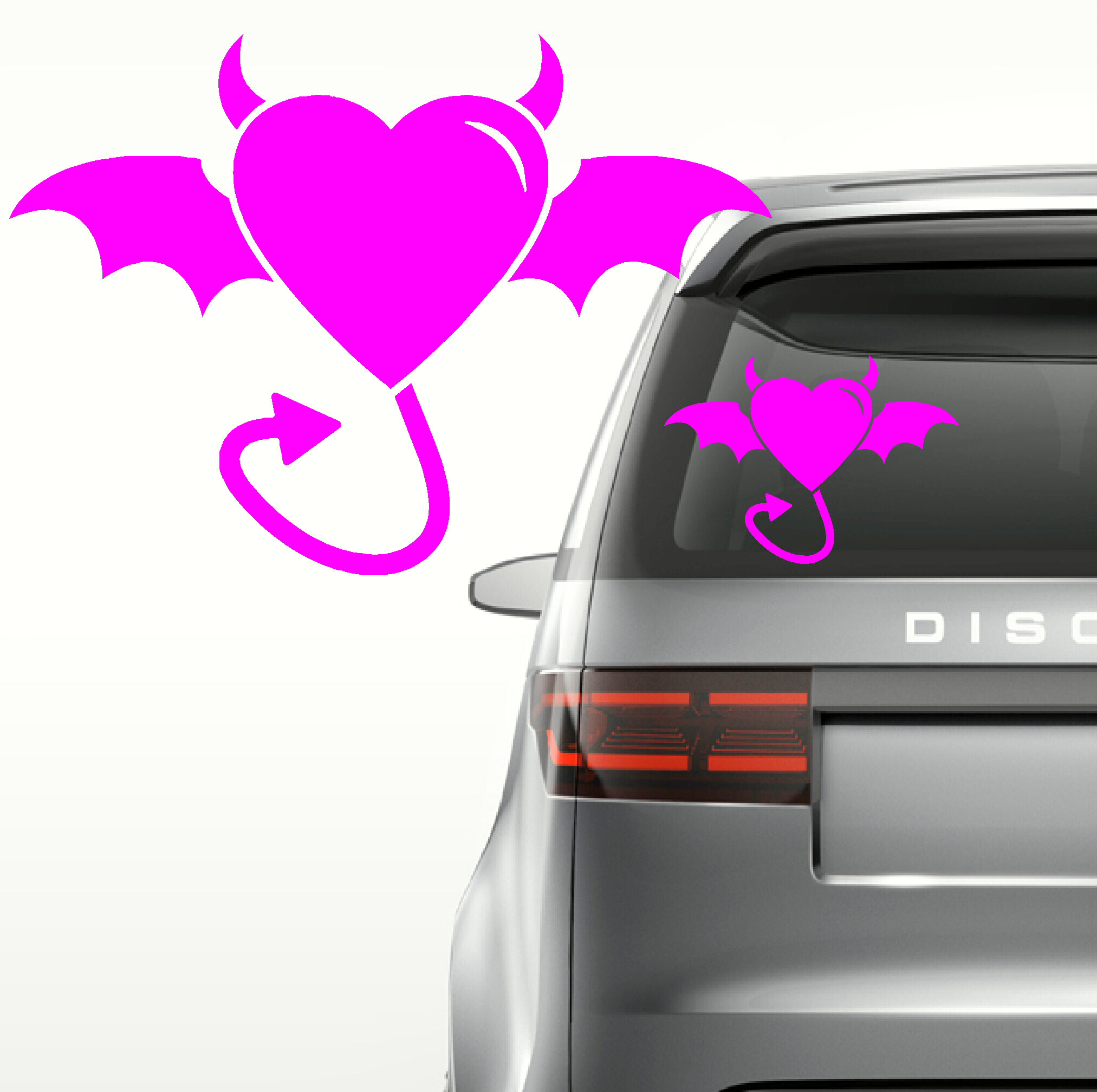 Devil Heart Car Decal, Devil Car Sticker, Window Graphic, Bumper ...