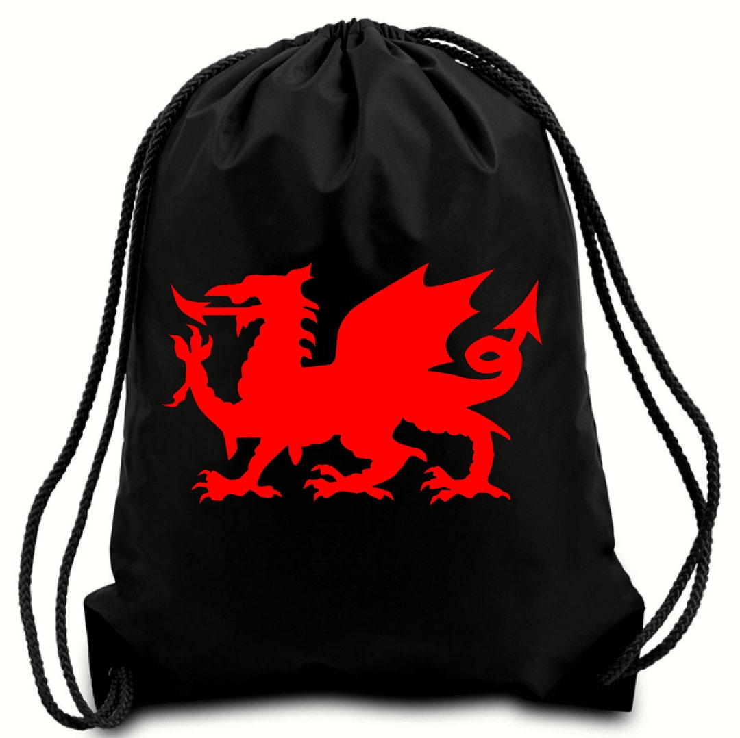 Welsh Dragon Drawstring Bag, Dance Bag, Gym Bag, School Bag, Water ...