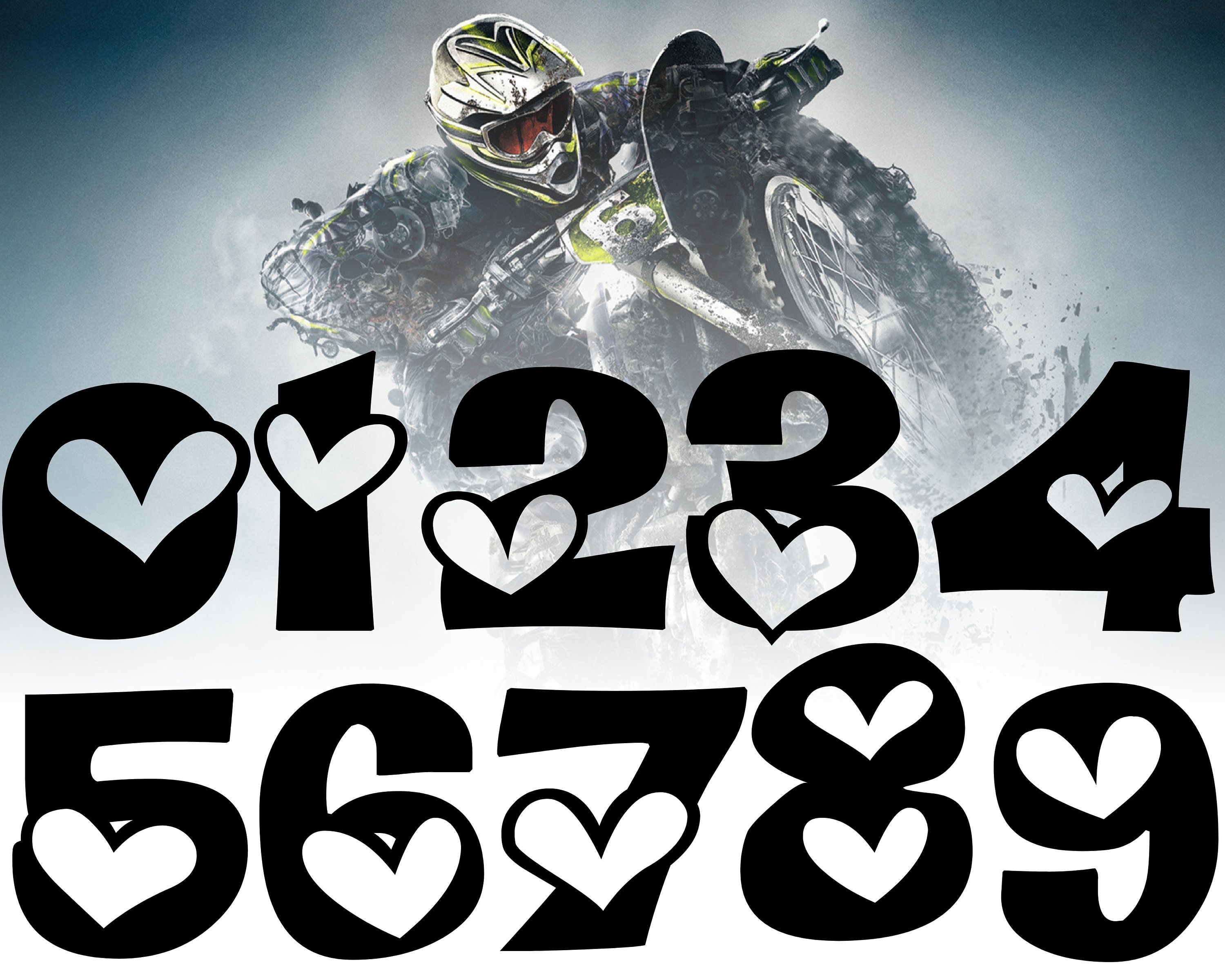 10 Race Number Decals, Custom Vinyl Race Numbers, Rally, Motocross, Go ...