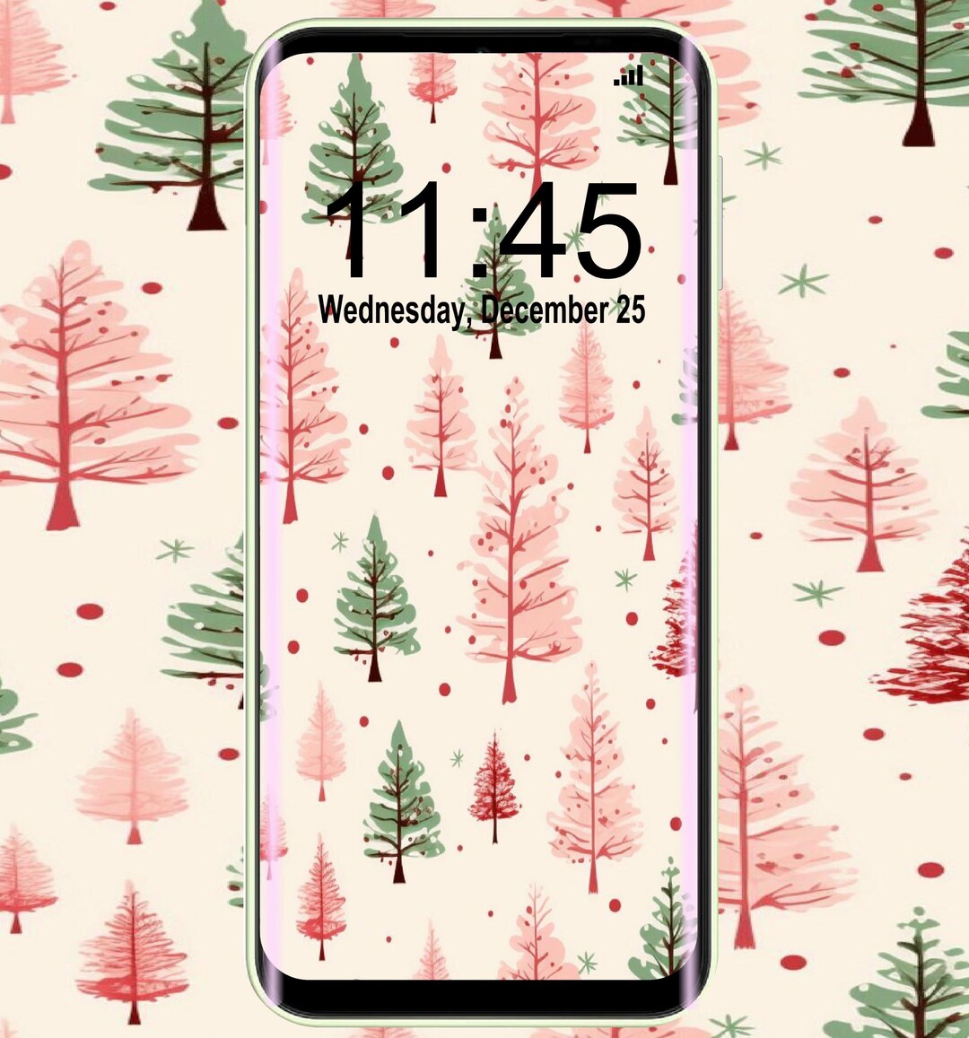 Pink Christmas Phone Wallpaper, Digital Download,festive Phone ...