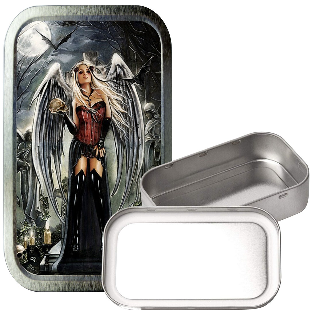 Angel of Death 1oz Silver Tobacco Tin, Gift Box, Pill Tin, Pocket Tin ...