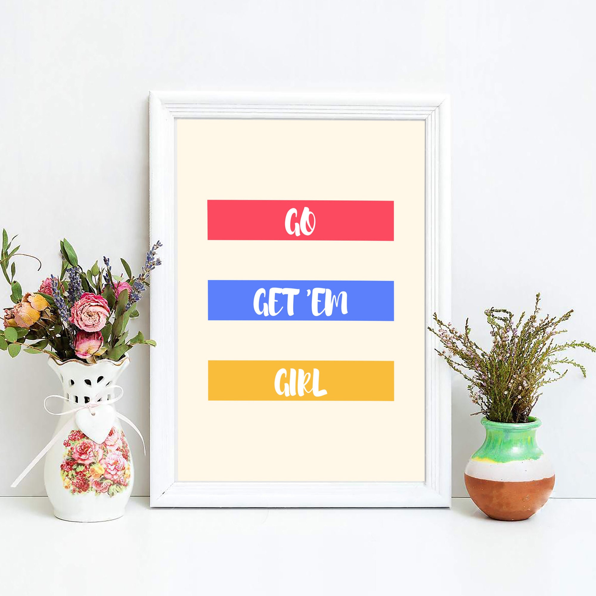 Go Get 'Em Girl Art Print Home Decor Gallery Wall | Etsy