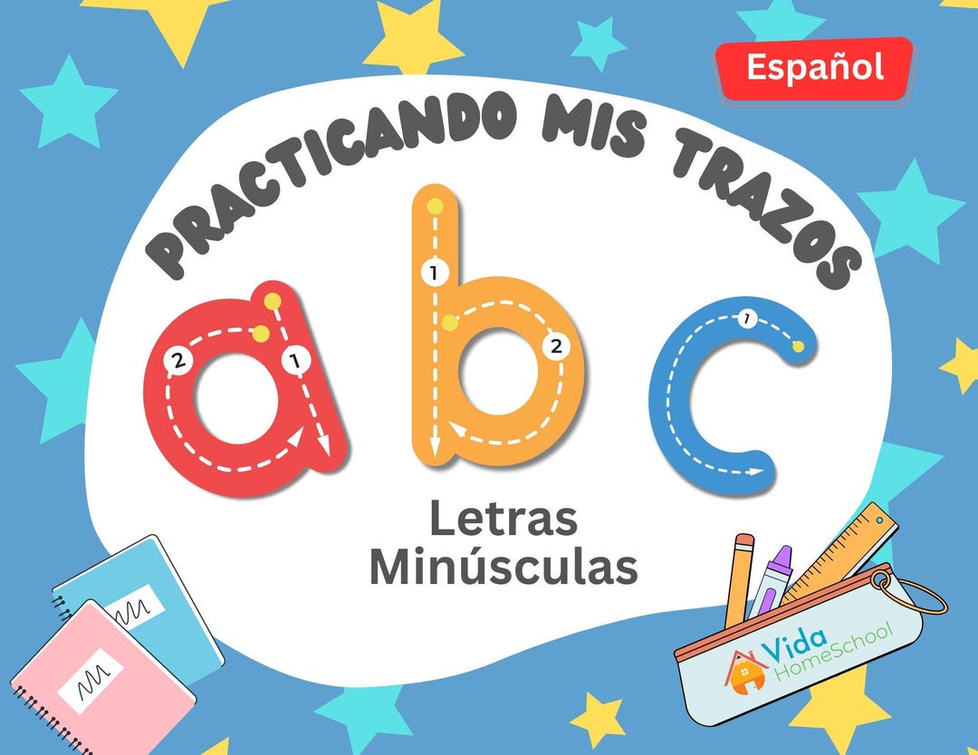 Practicando Mis Trazos: Letras Minúsculas - Etsy