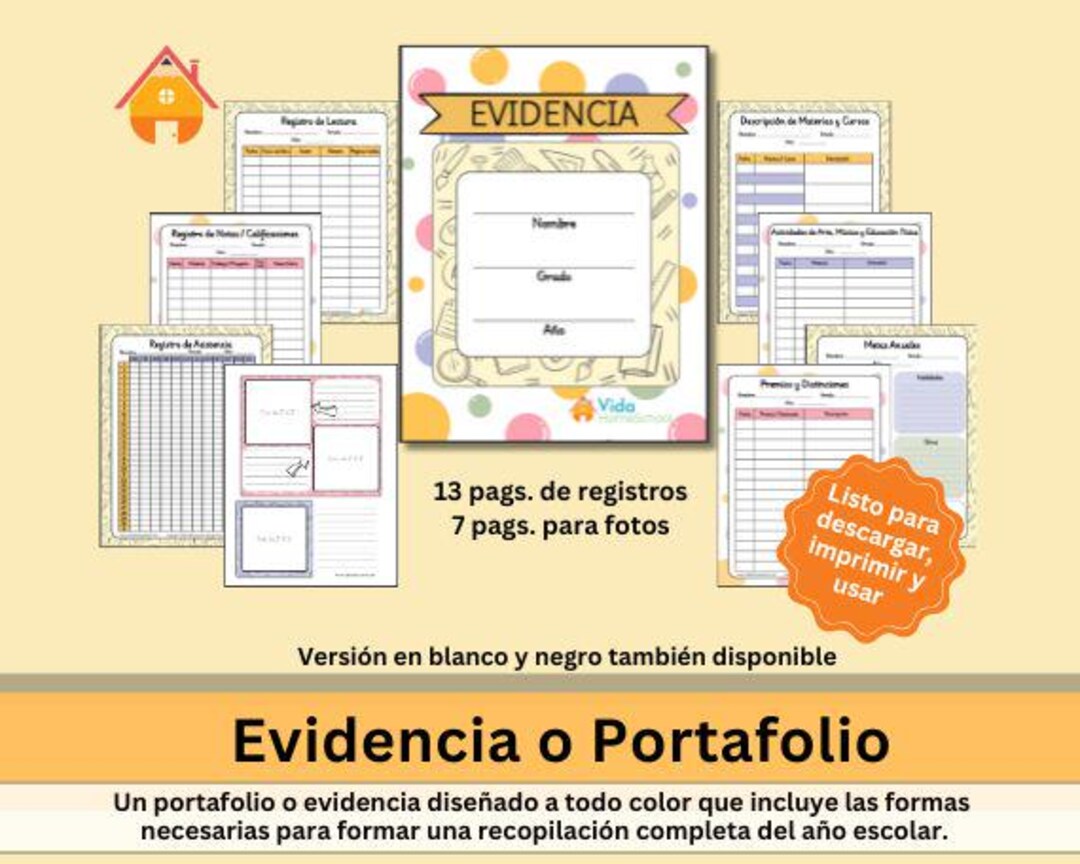 Evidencias O Portafolio De Homeschool - Etsy
