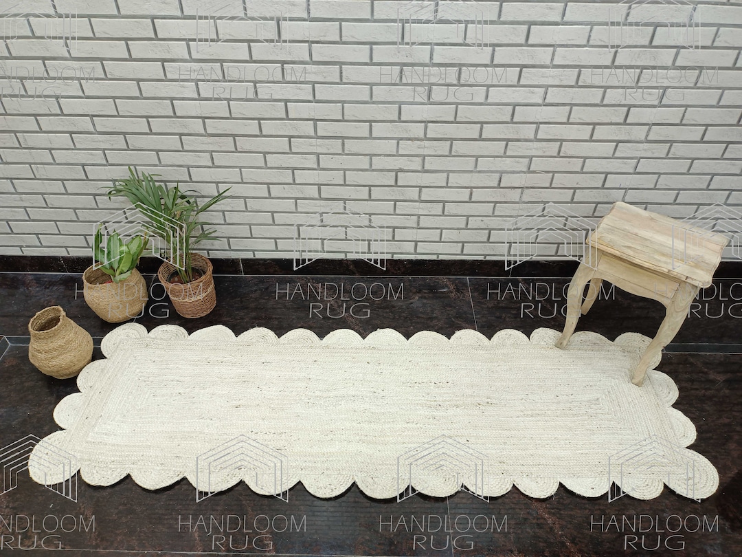 Scalloped Runner Rug Jute Scallop Rug off White Jute Runner - Etsy