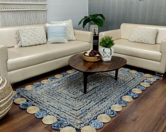 Hand Braided Bohemian Colorful Cotton Chindi Area Rug Multi Color Home ...