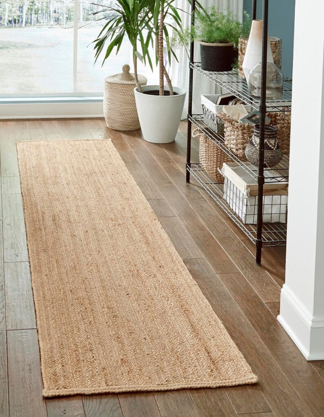 2x6, 2.5x8, 2.5x10 Natural Fiber Floor Runner Hand Braided Jute Runner ...